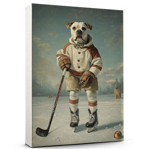 Barbado Da Terceira Vintage Dog Ice Hockey Canvas – Artistic Sports ...