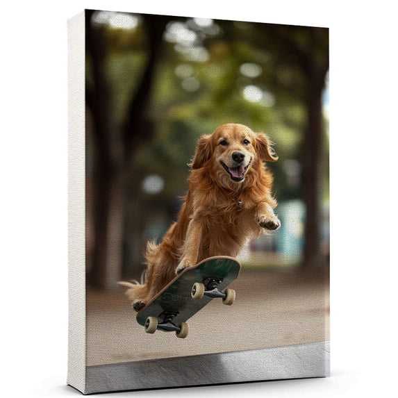 Barbado Da Terceira Vintage Dog Skateboarding Canvas – Artistic Sports ...