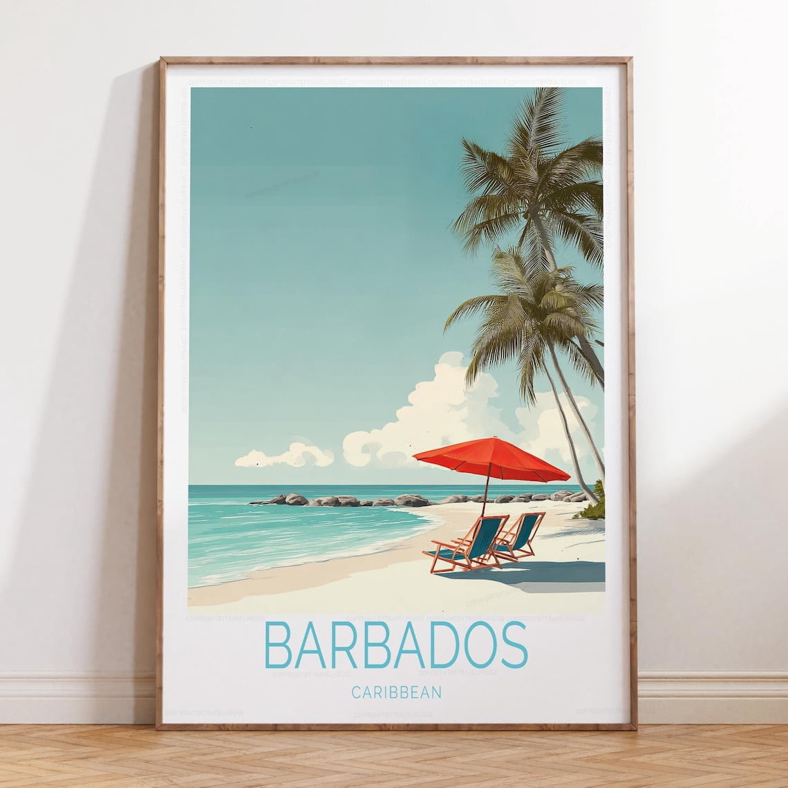 Barbados Caribbean Island Paradise Wall Art, Unframed Paper Print Size ...