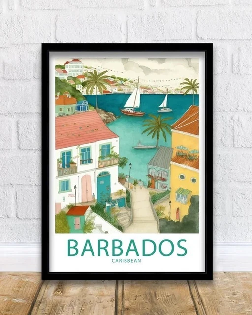 Barbados Caribbean Travel Print Wall Art Barbados Travel Poster NO ...