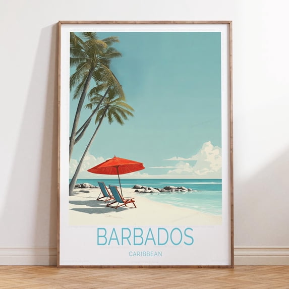 Barbados Caribbean Tropical Island Print, Stretched Canvas Size 8x12 ...