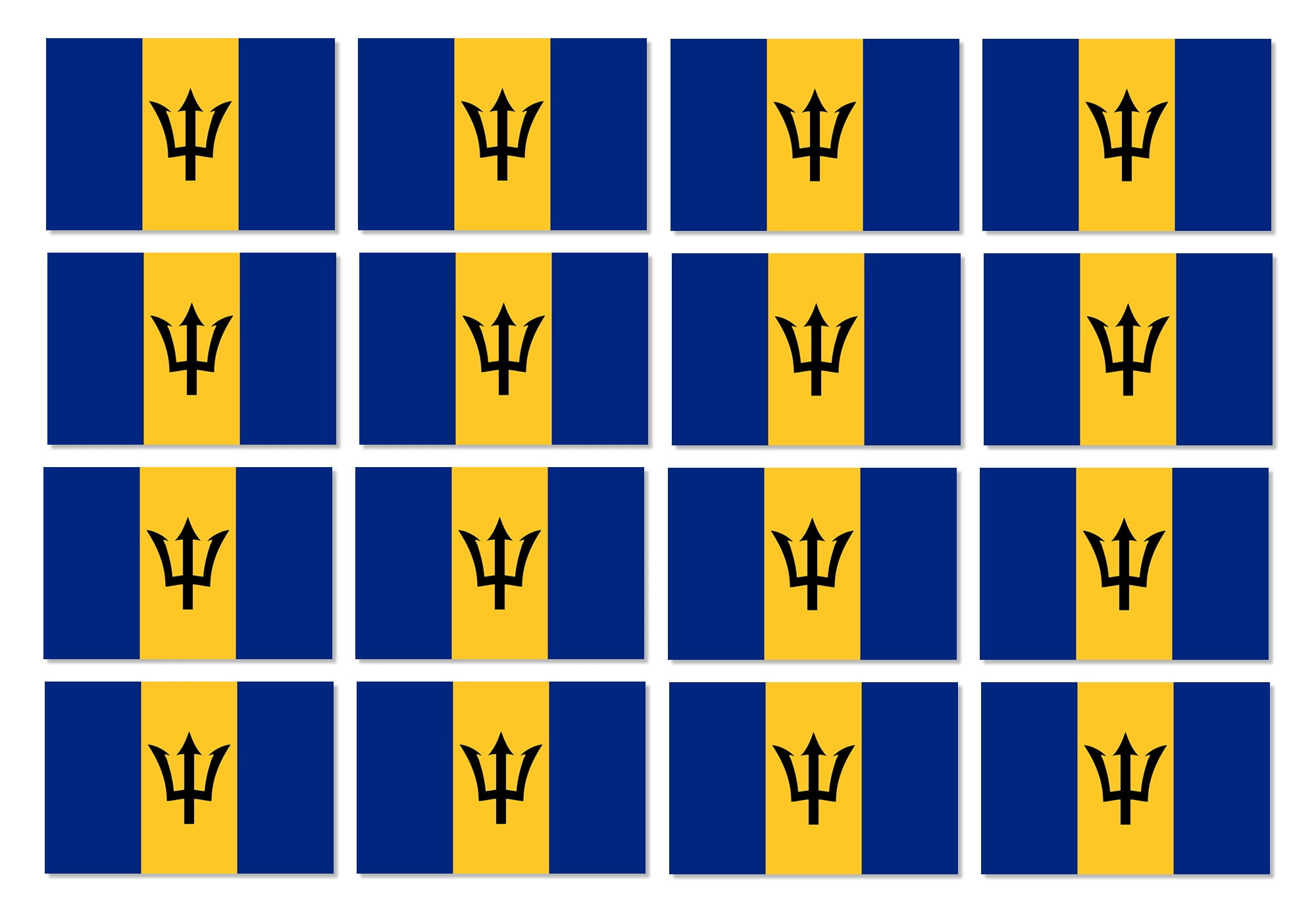 Barbados Country Caribbean Flag Car Truck Bumper Sticker Decals 4" Map ...