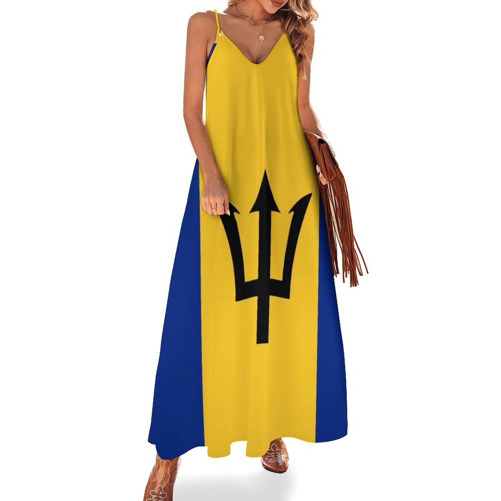 Barbados Flag Sleeveless Dress Woman dresses evening dress women's ...