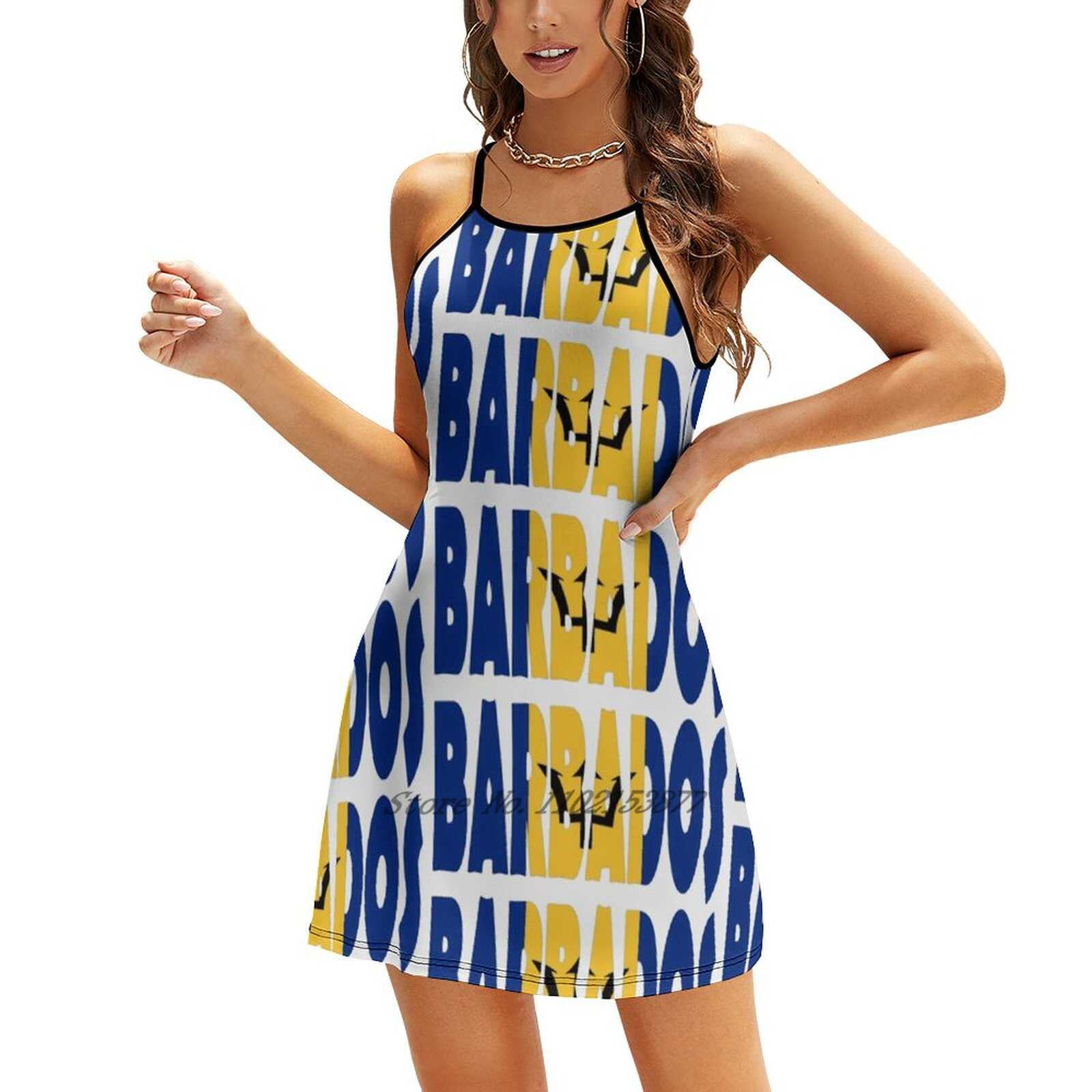 Barbados Loose Pocket Dress Summer Sexy V Neck Dress Print Short Sleeve ...