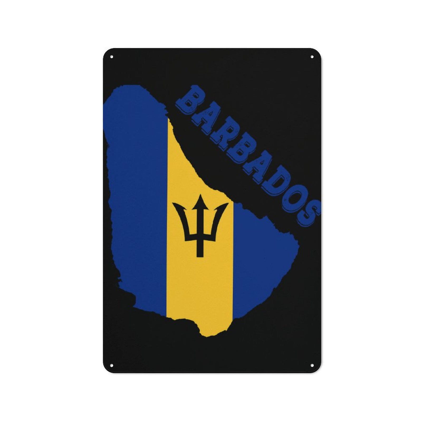 Barbados Map Flag Metal Tin Sign,Wall Decor Sign Funny Home Decor Tin ...