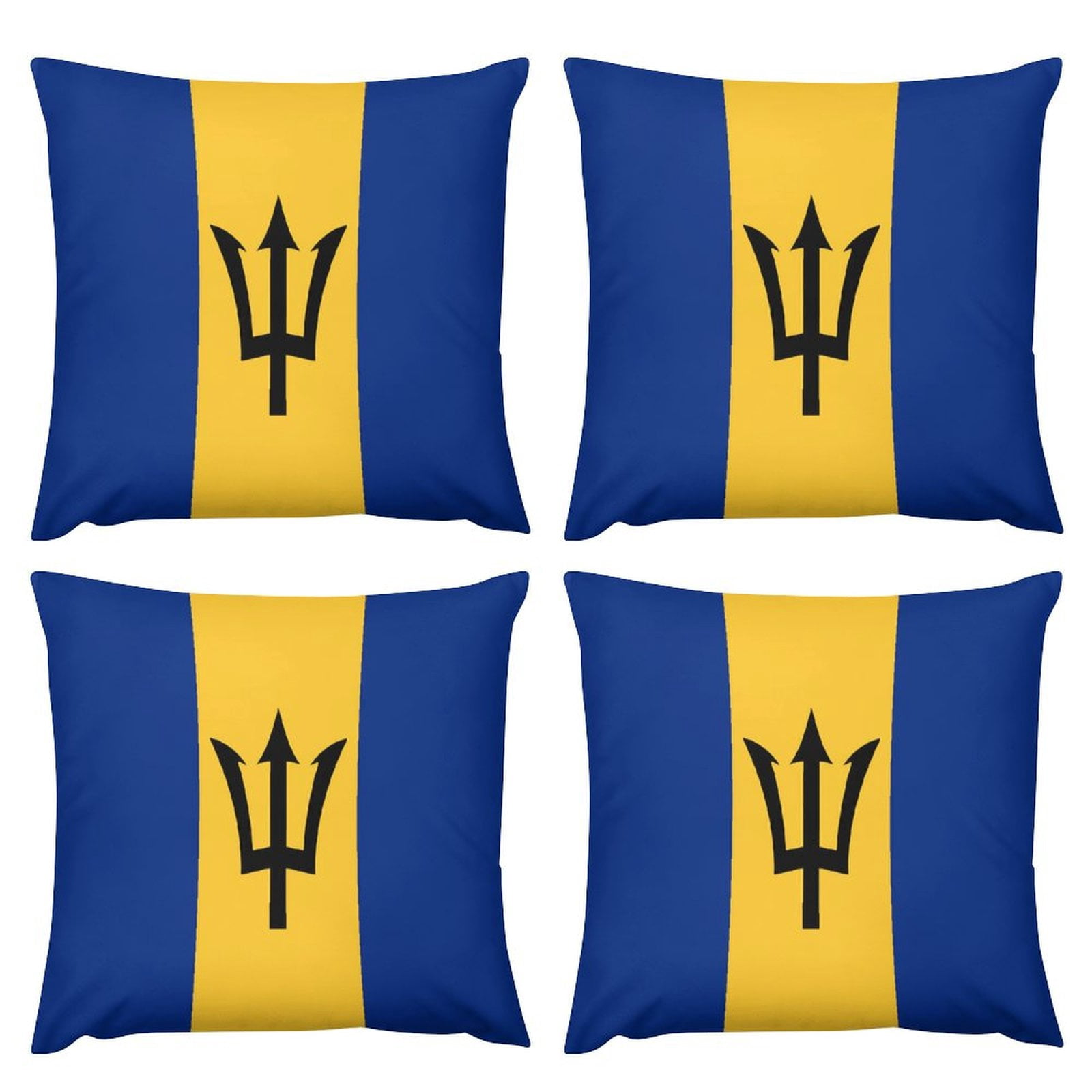 Barbados National Flag 4 Pcs Cushion Covers Sofa Cushion Covers Short ...