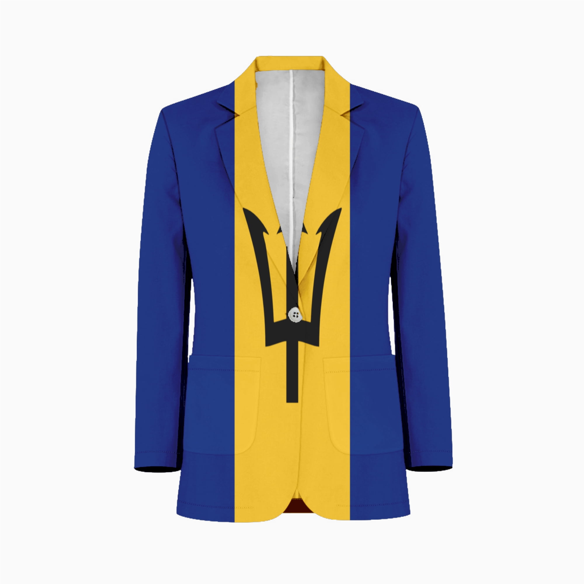 Barbados National Flag Men's Suit Blazer Casual Party Wear Slim Fit ...
