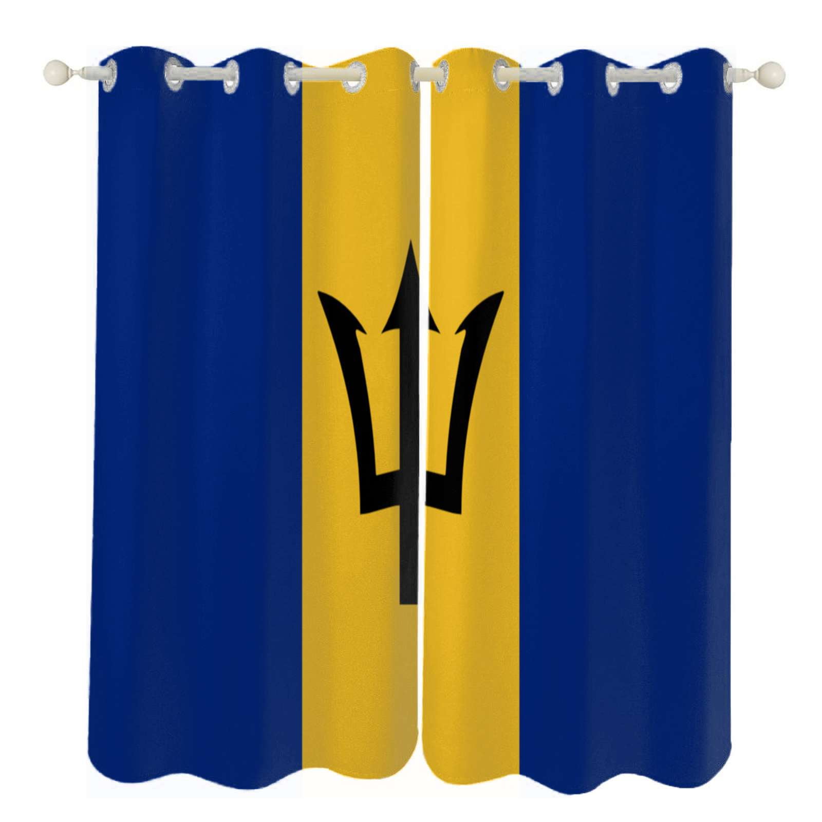 Barbados National Flag Sunshade Curtains Home Bedroom Living Room ...