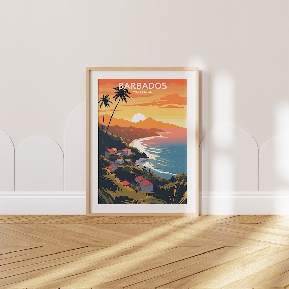 Barbados Poster West Indies Scenic Tropical Art Print, Unframed Poster ...