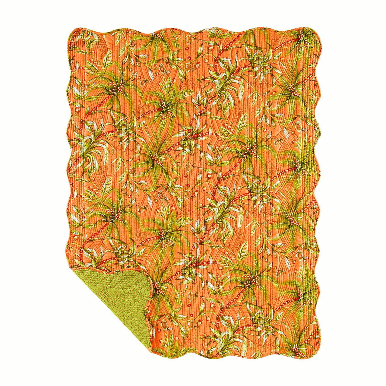 Barbados Sunset Reversible Cotton Quilted Accent Throw Blanket ...