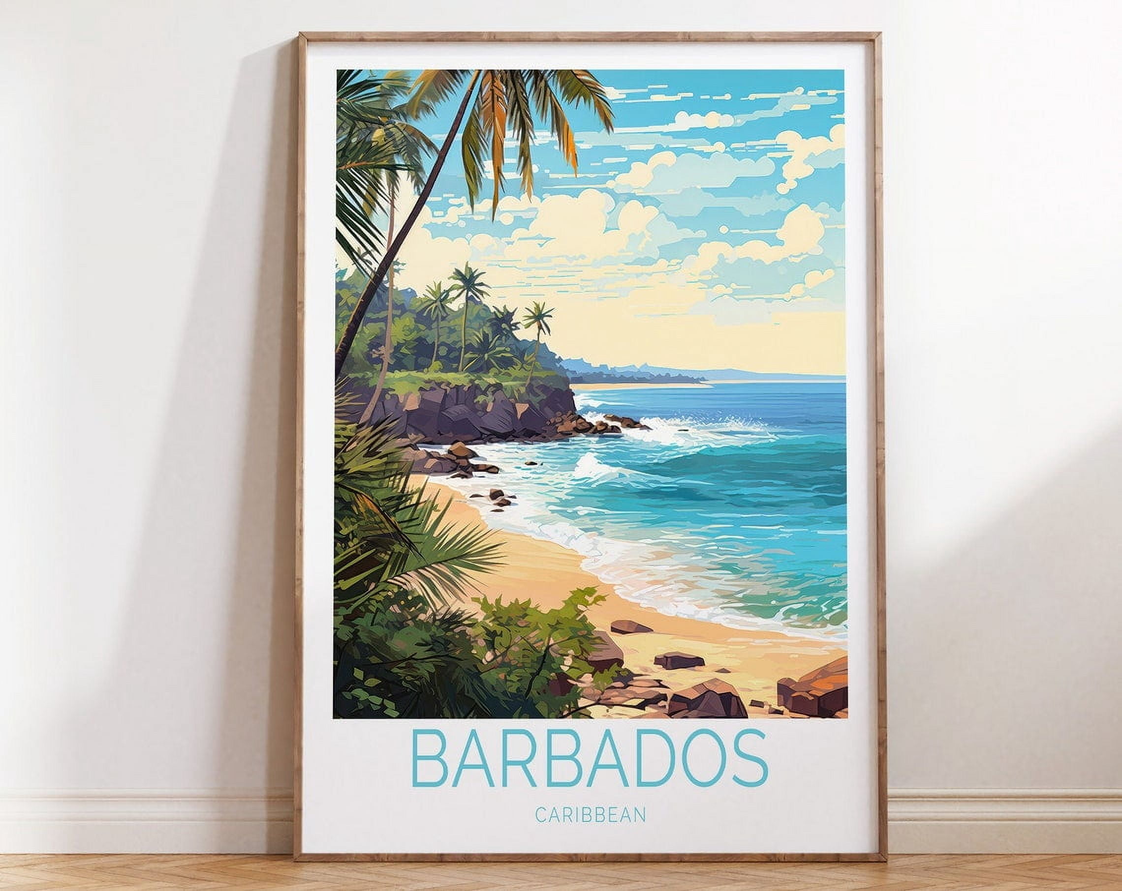 Barbados Travel Poster, Barbados Island Poster, Barbados Caribbean ...
