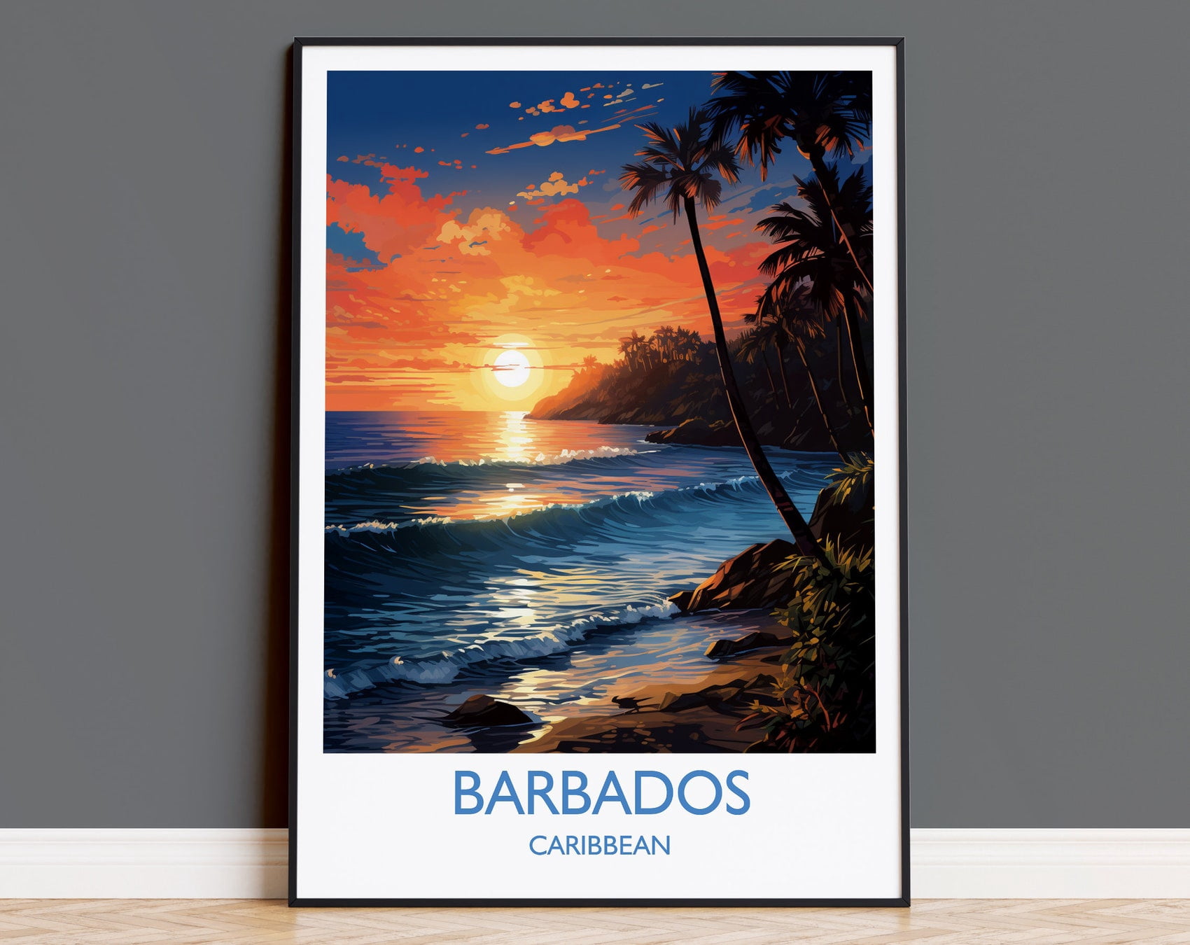Barbados Travel Poster Wall Art, Travel Print of Barbados, Caribbean ...