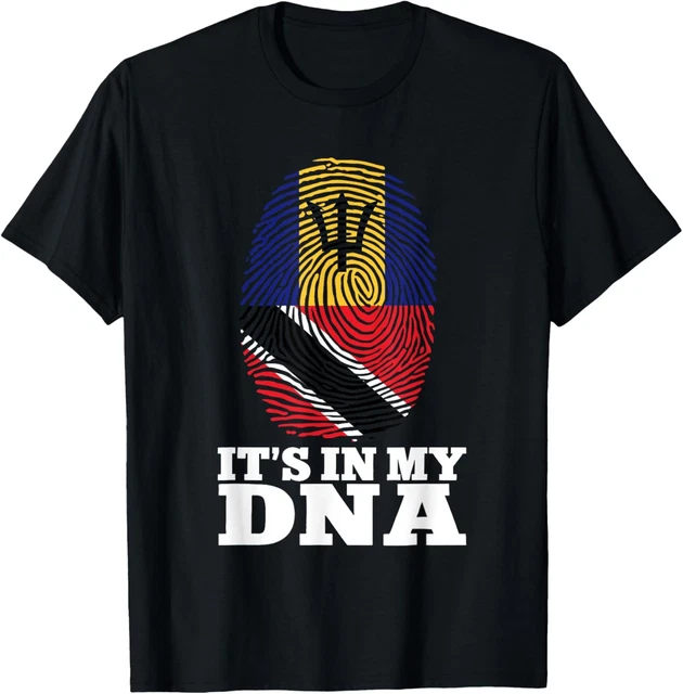 Barbados and Trinidad and Tobago Heritage Pride Fingerprint DNA T-Shirt ...
