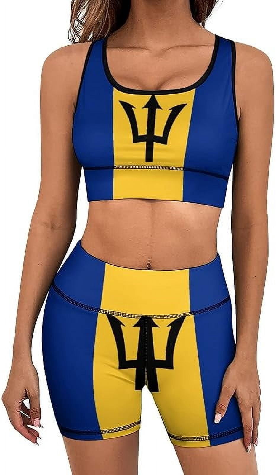 Barbados flag Yoga Suit Women Yoga Workout Outfits 2 Piece,Sport Bra ...