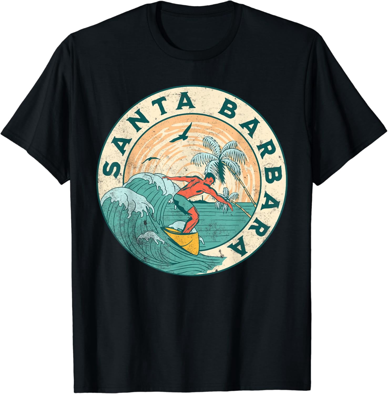 Barbara Beach California Surfing Surf Oceant Shirt - Walmart.com
