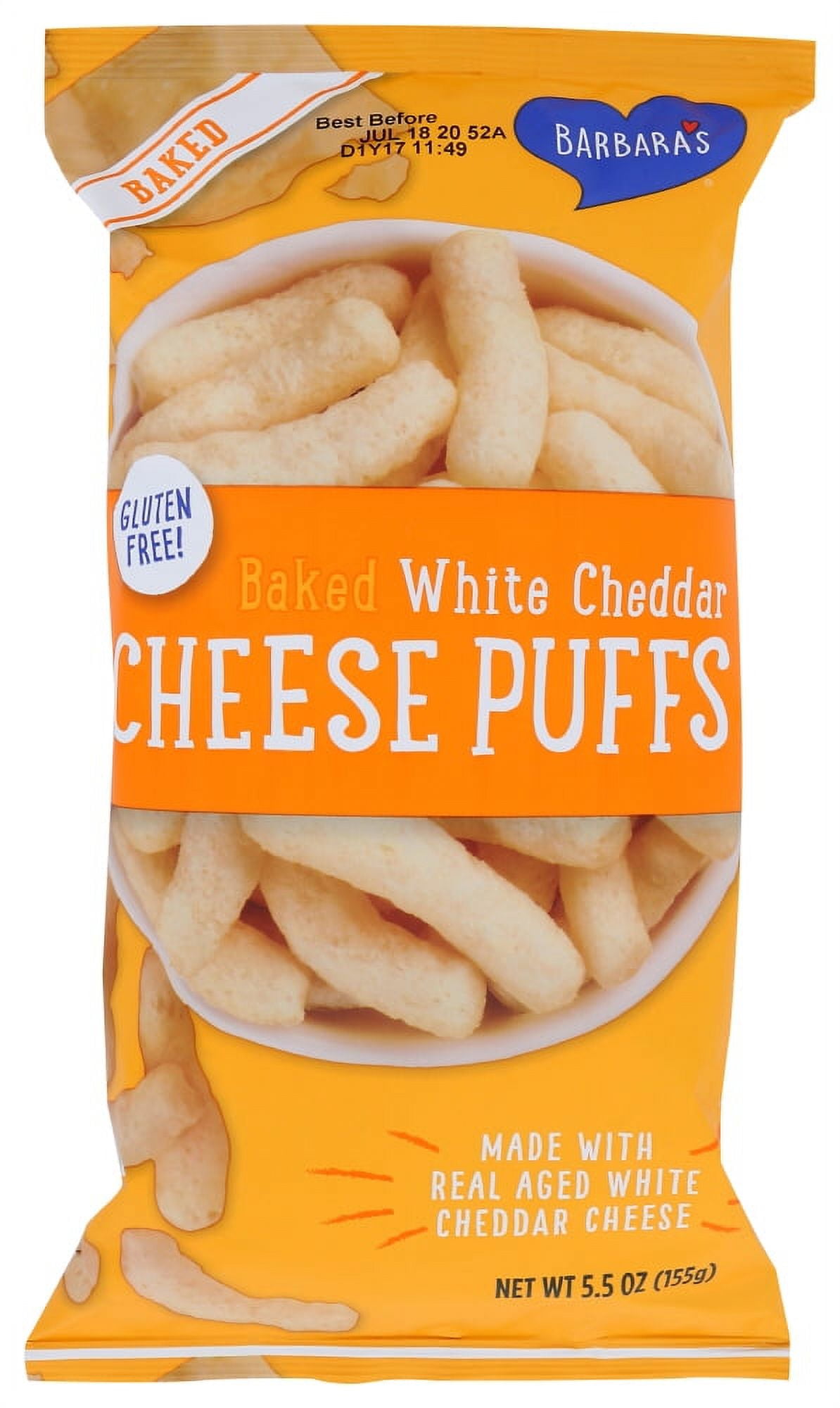 Barbara'S Bakery Baked White Cheddar Cheese Puffs, 5.5 Oz - Walmart.com