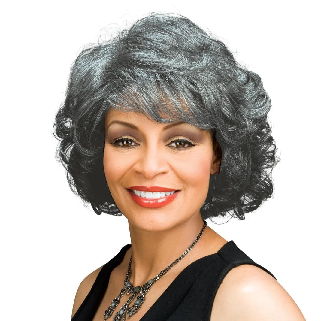 Barbara Wig Color 44 Charcoal Gray - Foxy Silver Wigs Curly Shag Wispy ...