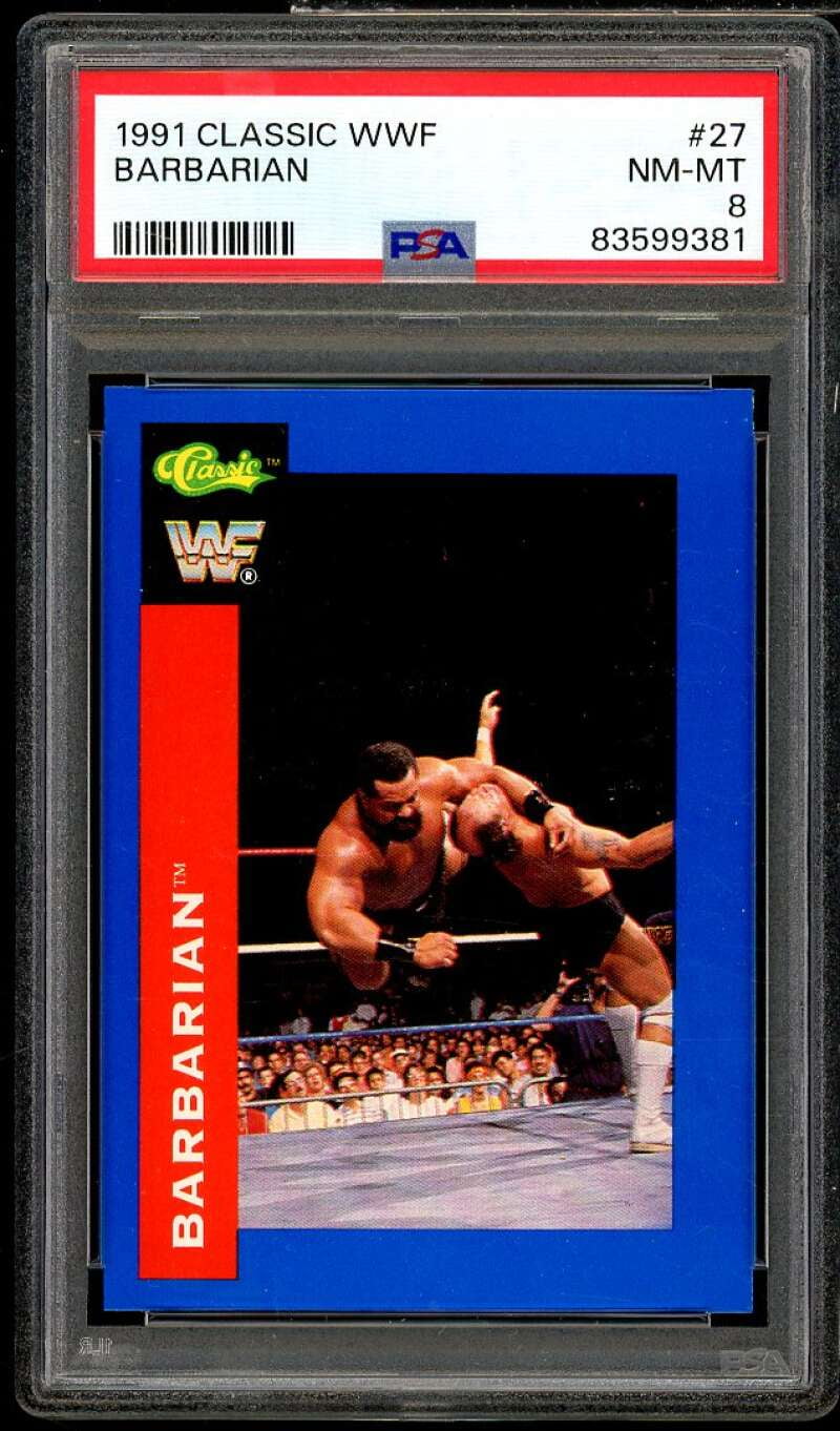 Barbarian Card 1991 Classic WWF #27 PSA 8 - Office Decor - Walmart ...