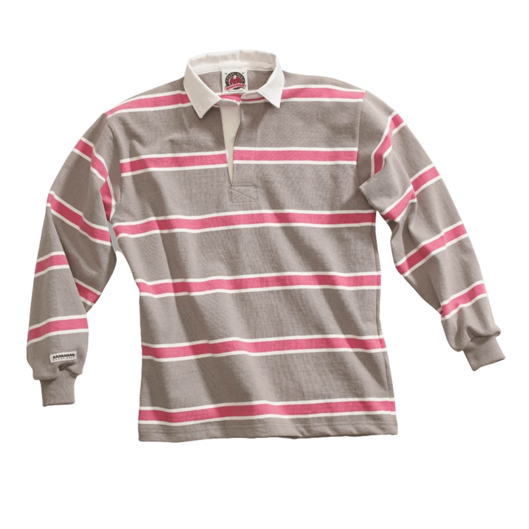 Barbarian Traditional Niagara Rugby Jersey - Grey/White/Pink / 3XL ...