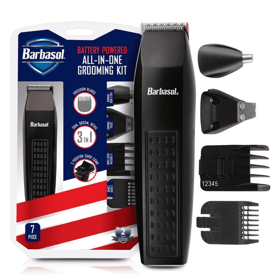 Barbasol 7-Pc All-in-One Men's Grooming Kit - Beard, Ear, Nose Trimmer ...