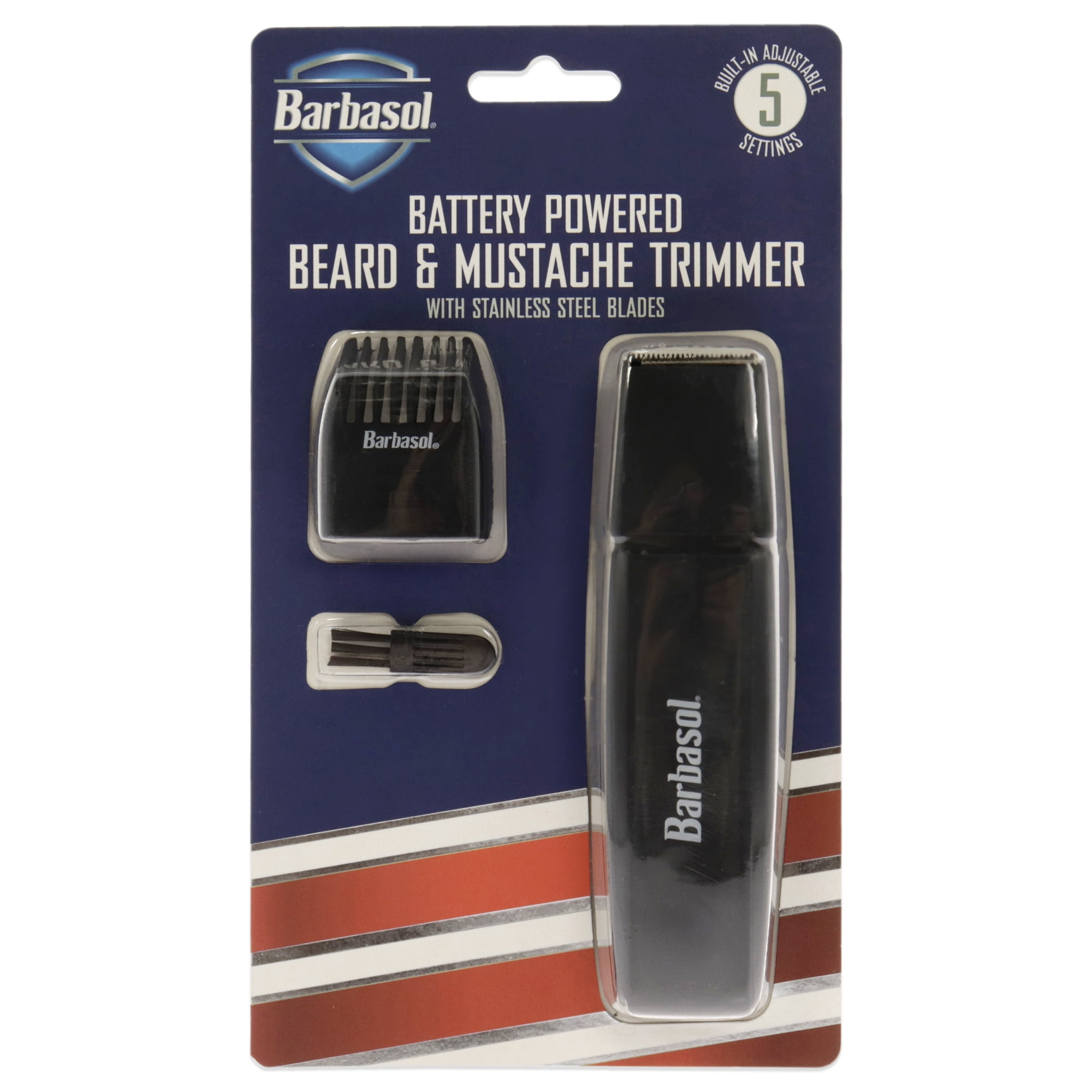 Barbasol Battery Powered Beard and Mustache Trimmer , 2 Pc Cleaning ...