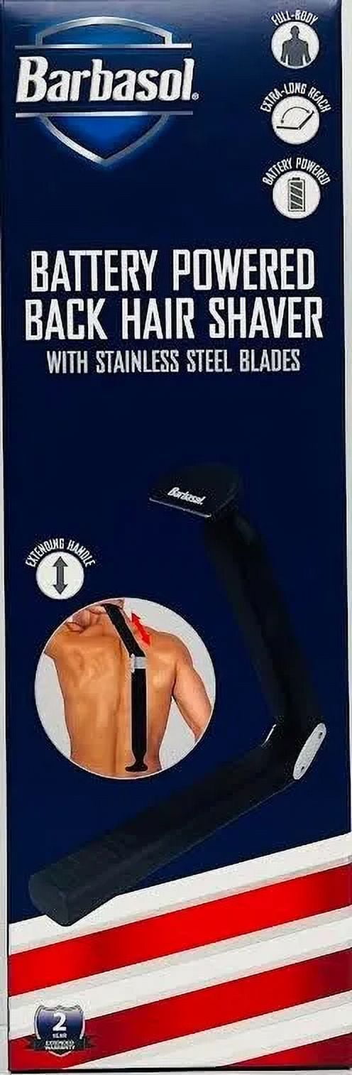 Barbasol CBTI-8007-BLK Battery Powered Back Hair Shaver w/ Stainless ...