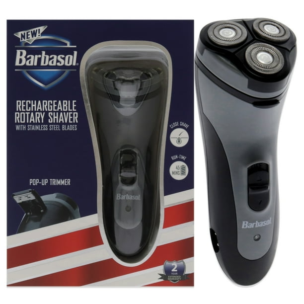 Barbasol Men's Rechargeable Wet/Dry LCD Lithium Rotary Shaver with Pop ...