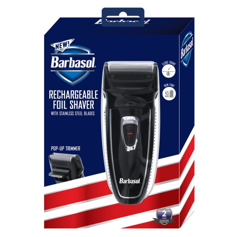 Barbasol Rechargeable Foil Shaver With Stainless Steel Blades, Pop Up ...