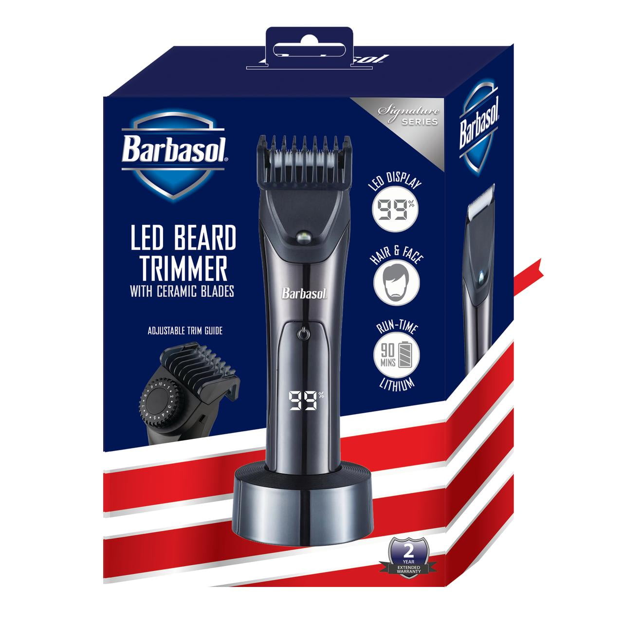 Barbasol Rechargeable LCD Beard Trimmer with Ceramic Blade and LED ...