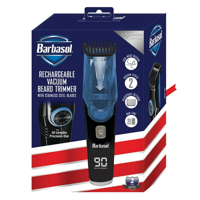 Barbasol Rechargeable LCD Vacuum Beard Trimmer for Any Male - Walmart.com