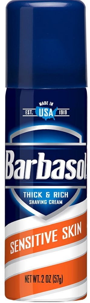 Barbasol Sensitive Skin Thick & Rich Shaving Cream for Men, 2 OZ ...