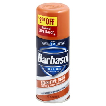 3 Pack - Barbasol Thick & Rich Shaving Cream, Sensitive Skin 2 oz ...