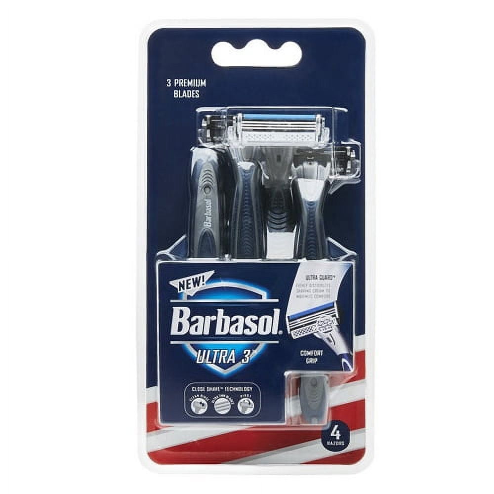 Barbasol Ultra 3 Disposable Razors, 4 Count, 3 Pack - Walmart.com