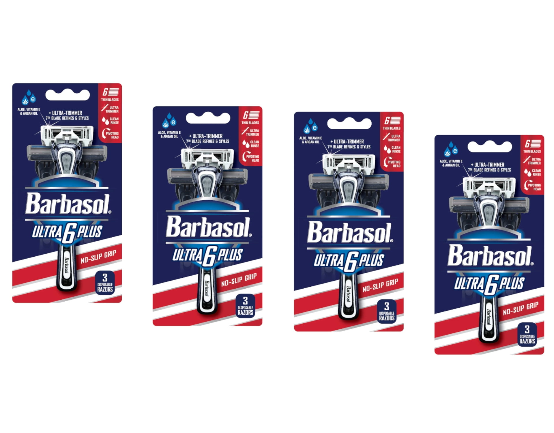 Barbasol Ultra 6 Plus Disposable Razors (3 Count) - Pack of 4 - Walmart.com