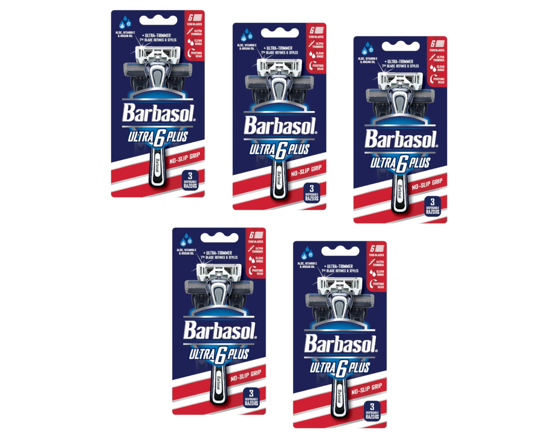 Barbasol Ultra 6 Plus Disposable Razors (3 Count) - Pack of 5 - Walmart.com