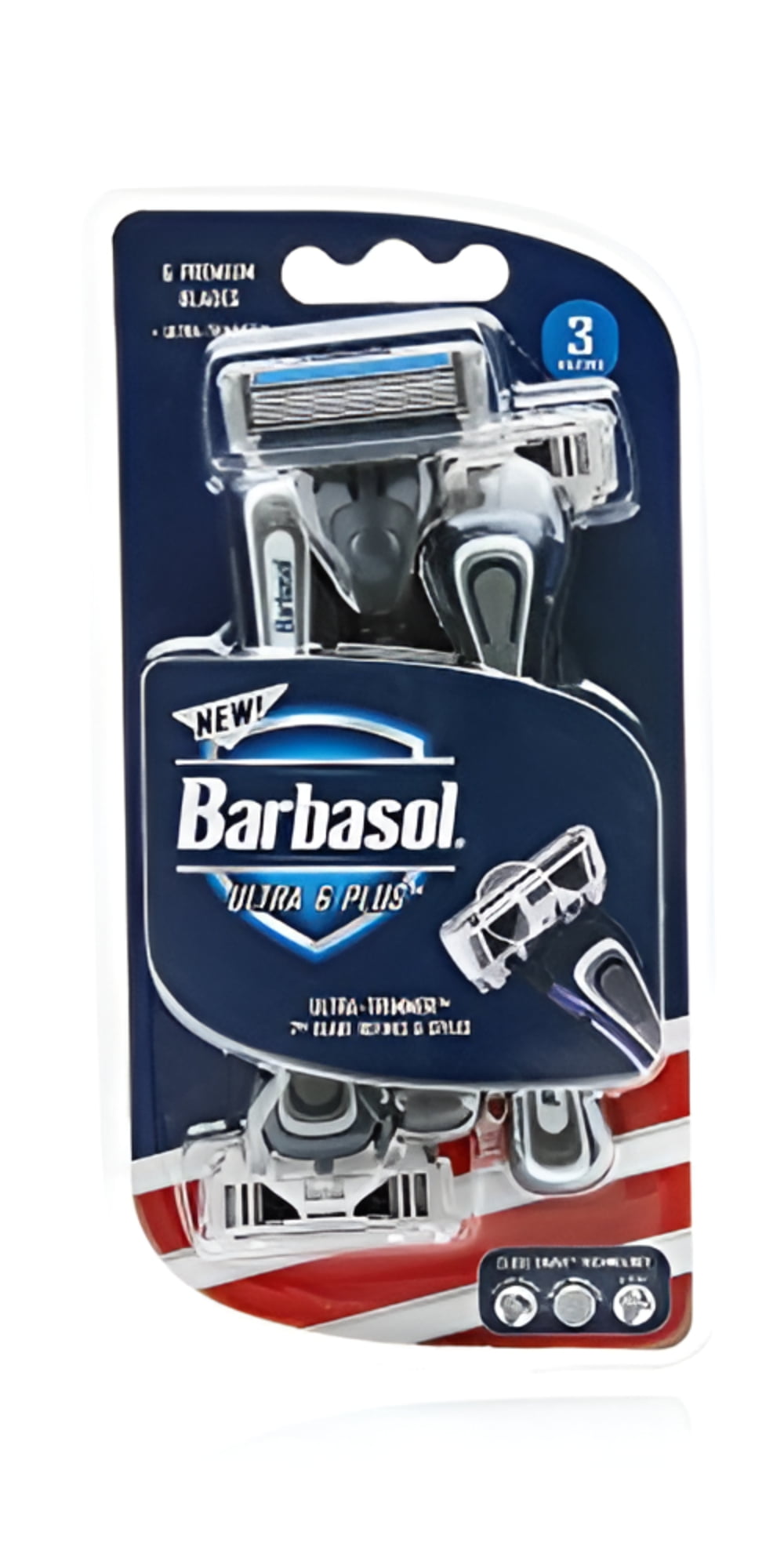 Barbasol Men's Ultra 6 Plus Disposable Razors with Comfort Grip Handle ...