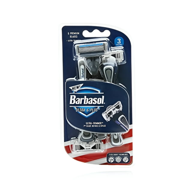 Barbasol Men's Ultra 6 Plus Disposable Razors with Comfort Grip Handle ...