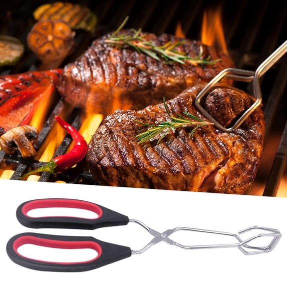 Barbecue 2 Barbecue Tool 1PC Scissor Tongs With Silicone Handle Ideal ...