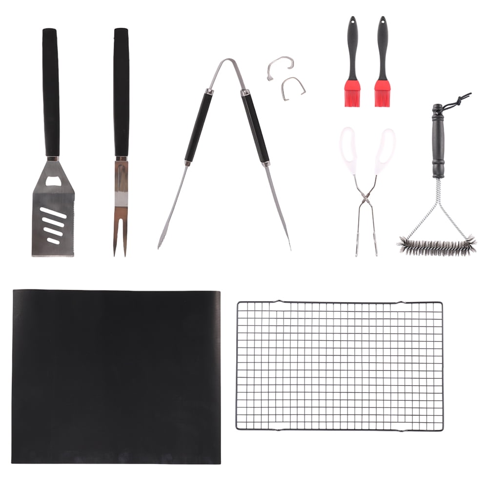 Barbecue 9-piece set Barbecue net+Barbecue brush+Barbecue mat+Oil brush ...