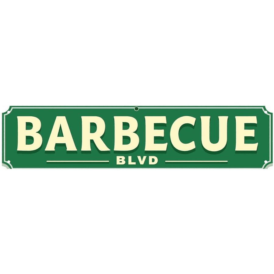 Barbecue Blvd Tin Sign - 16x4 Inch - Ideal for Backyard, Grill Area ...