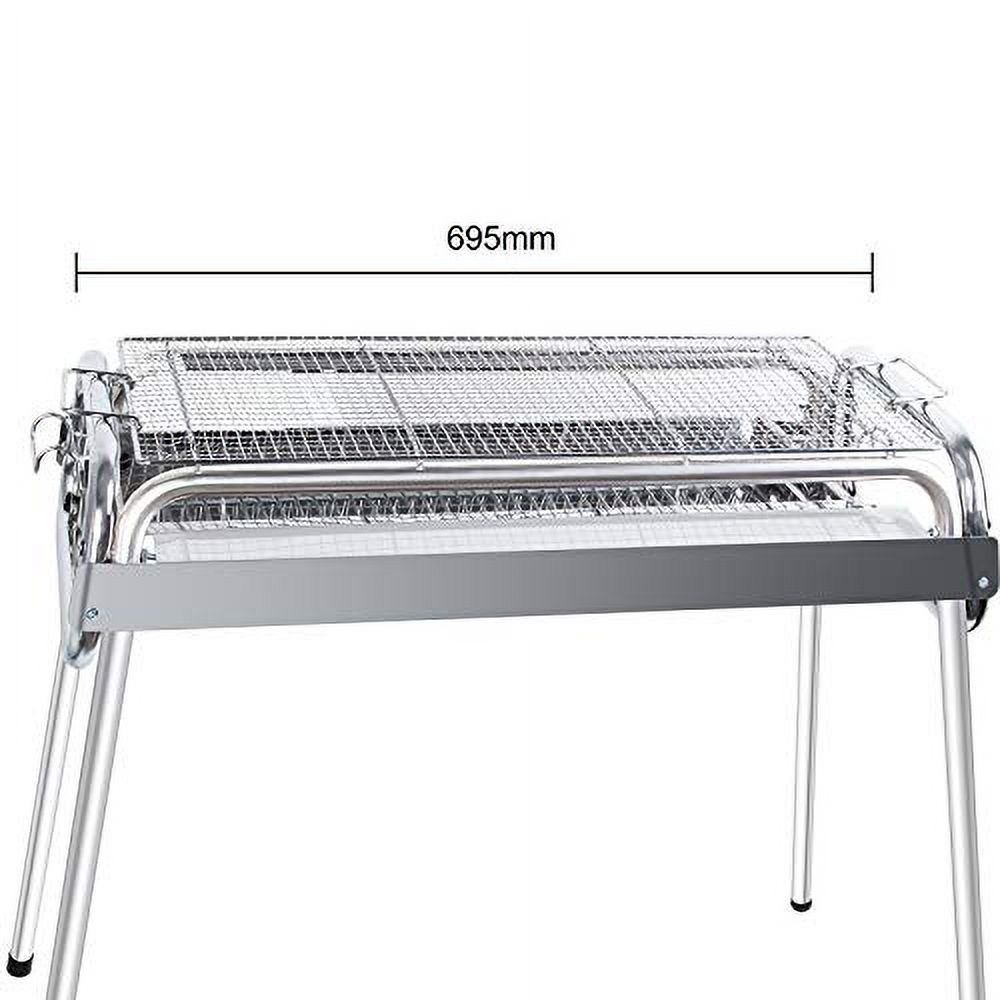 Barbecue Charcoal Grill Stainless Steel Folding Portable BBQ Tool Kits ...