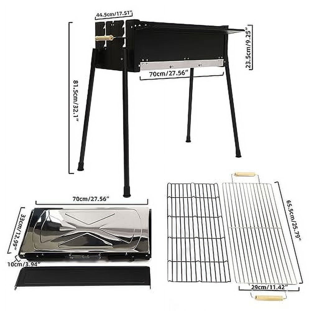 Barbecue Charcoal Grill Stainless Steel Folding Portable BBQ Tool Kits for Outdoor Cooking ...