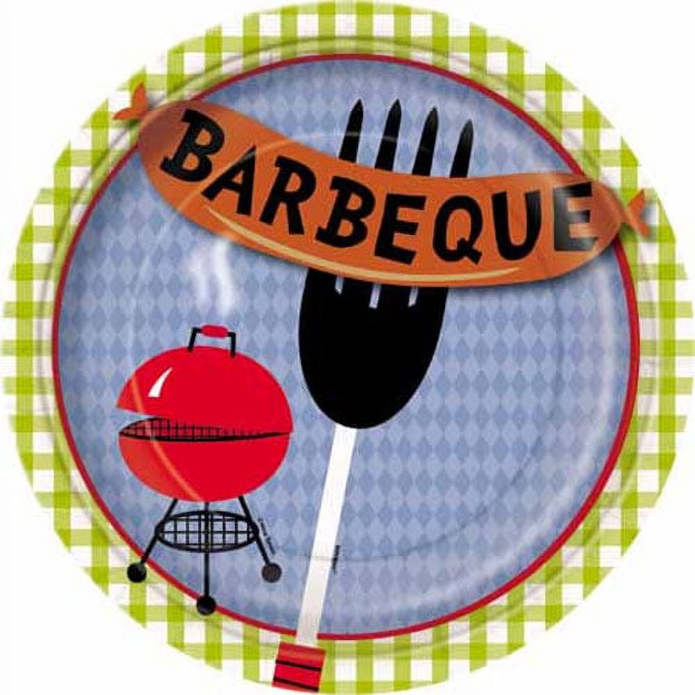 Barbecue Cookout Large Paper Plates, 9 Inches, Pack of 8, Disposable ...