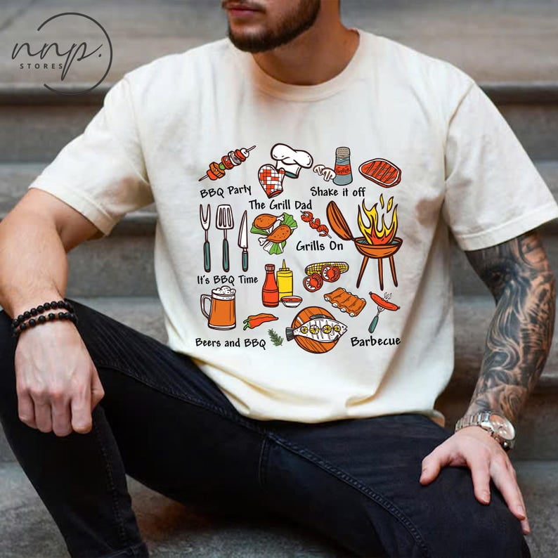 Barbecue Dad T-Shirt – Father’s Day Design, Beer Dad, Dad Tee, BBQ ...