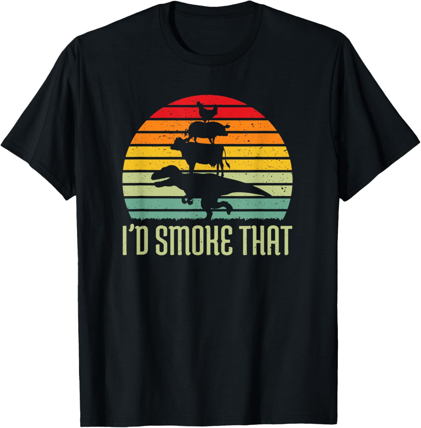 Barbecue Dinosaur BBQ Meat Grilling Smoker Womens & Mens T-Shirt ...