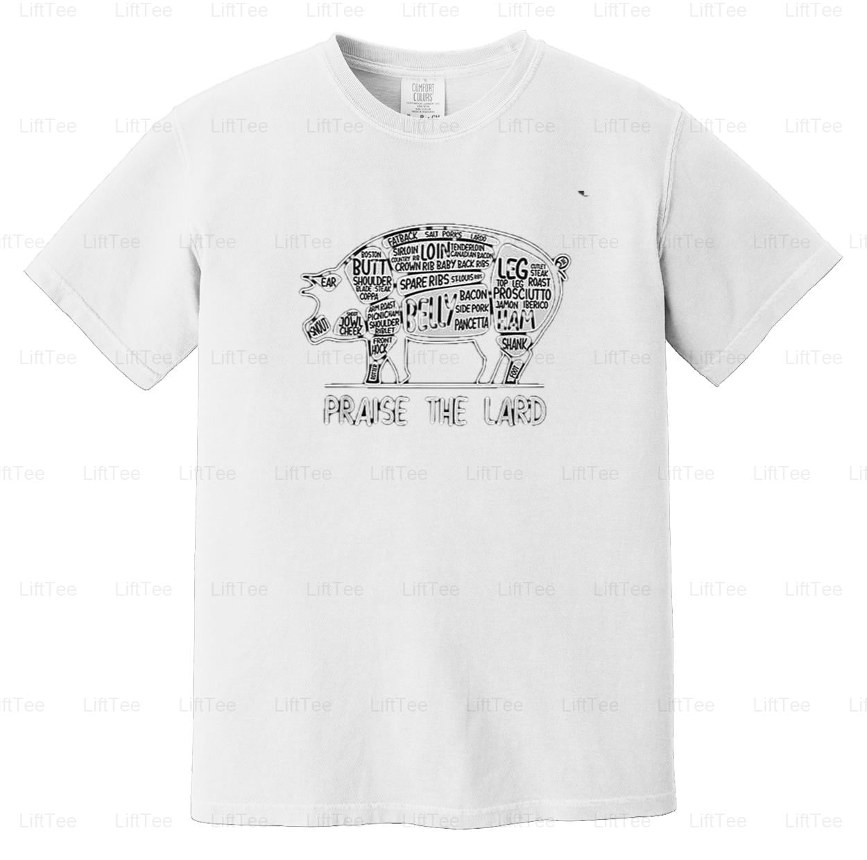 Barbecue Father Grilling Praise The Lard Bacon Funny BBQ Dad Cookout ...