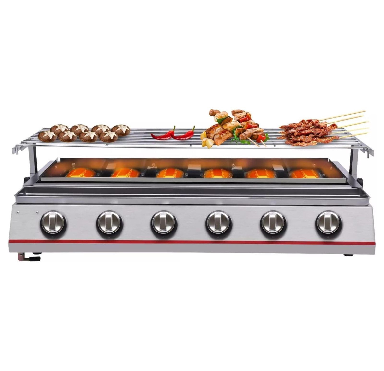 Barbecue Grill 6Burner BBQ Gas Grills Free-Standing Portable Outdoor ...