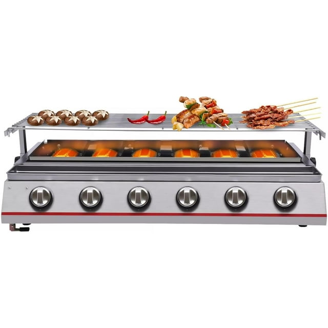 Barbecue Grill 6Burner BBQ Gas Grills Free-Standing Portable Outdoor ...