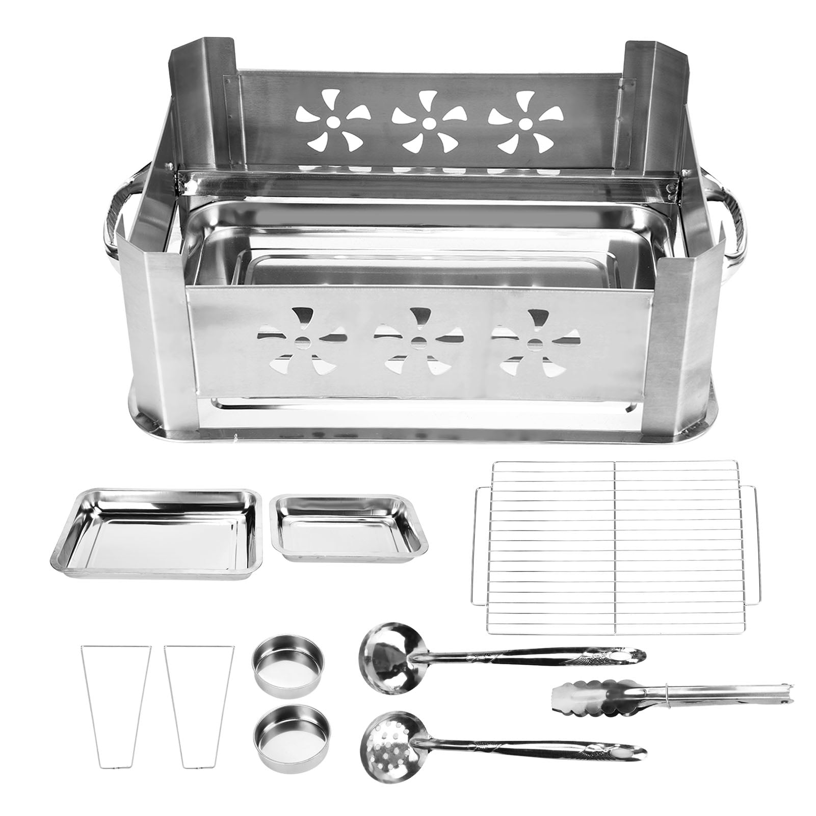 Barbecue Grill Thickened Stainless Steel Grilled Fish Stove Charcoal ...