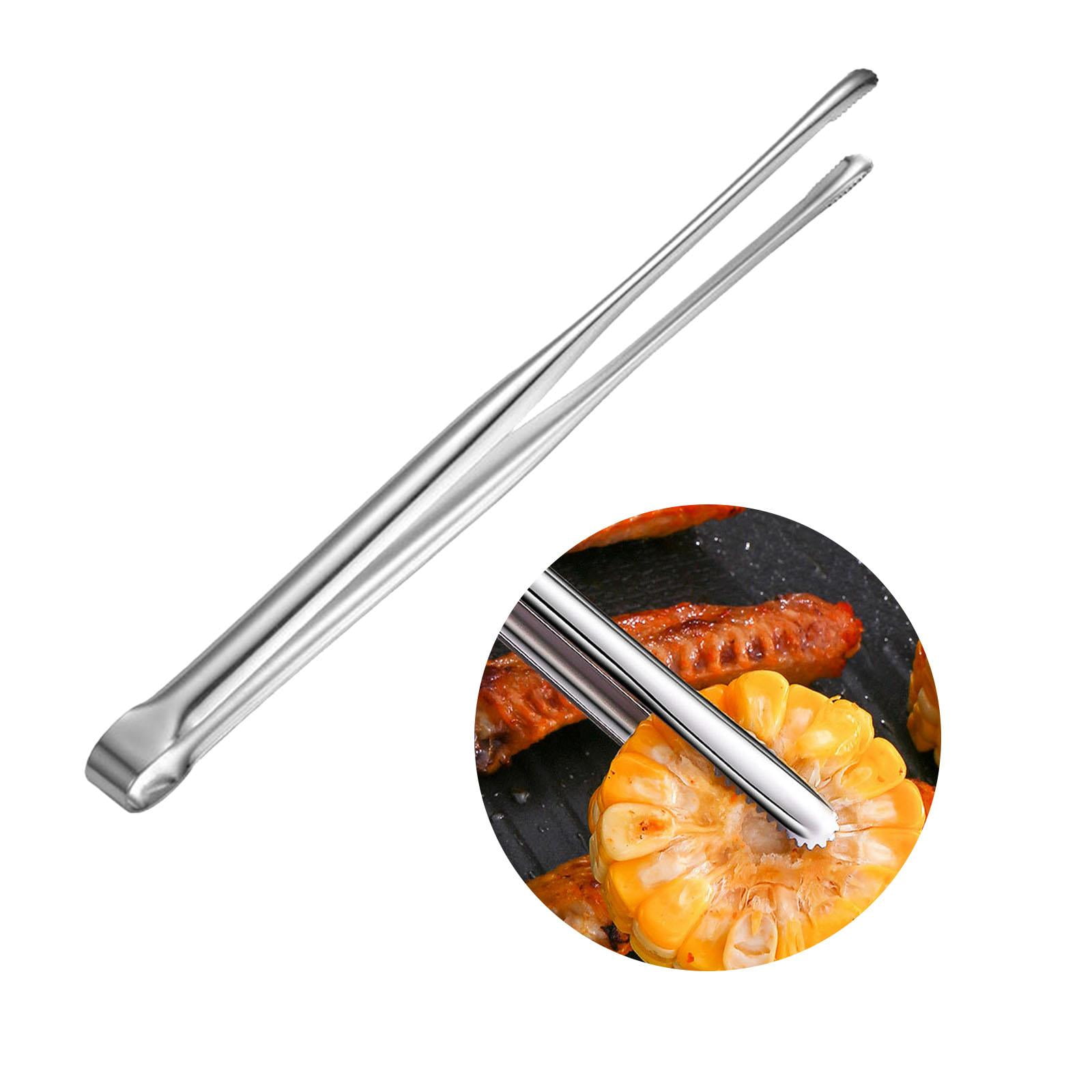 Barbecue Grilling Tongs Salads Vegetable Clamp Tweezer Stainless Steel ...